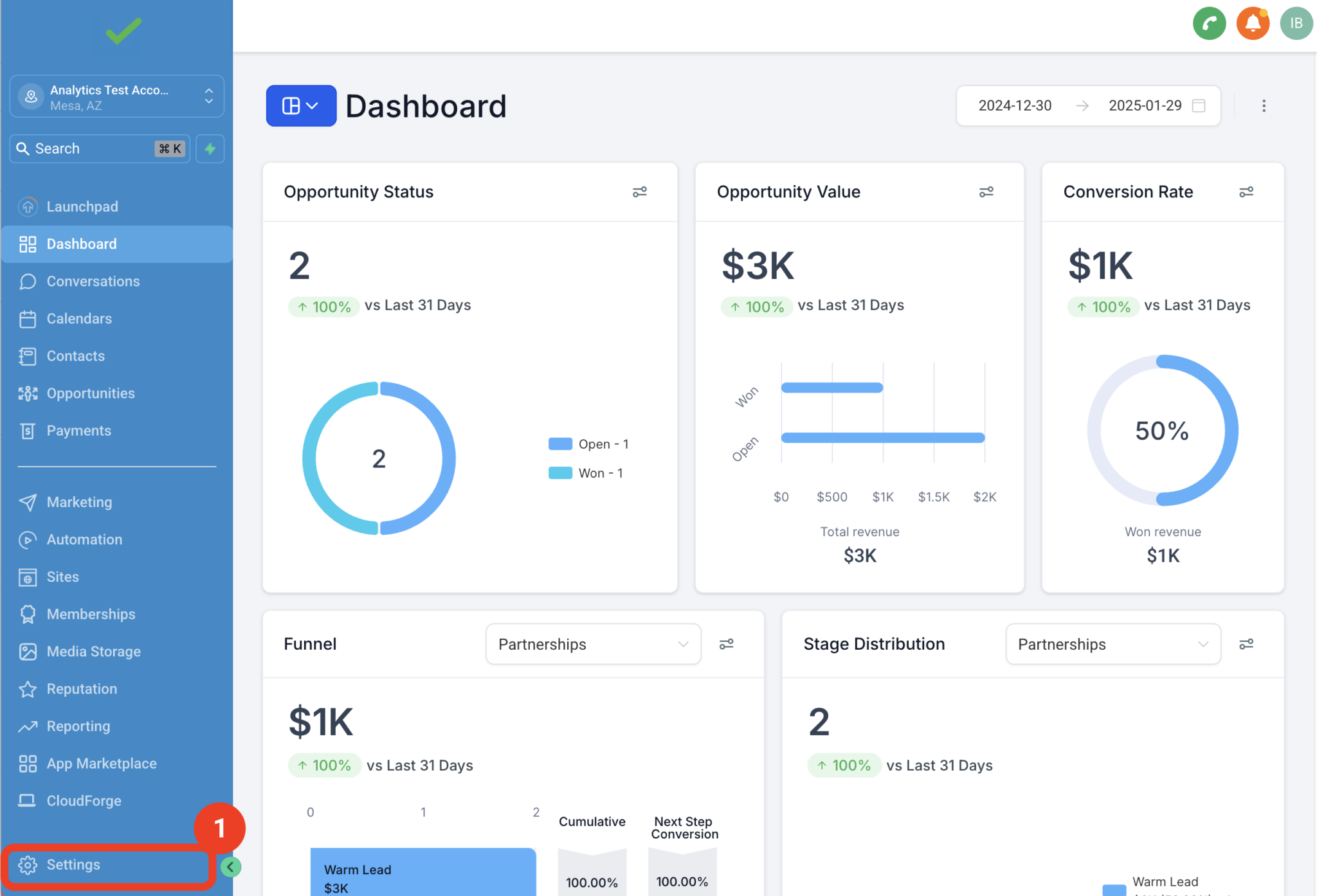 GoHighLevel Connection - BlinkMetrics