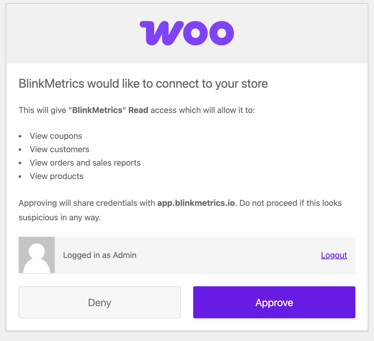 Woocommerce Connection Blinkmetrics
