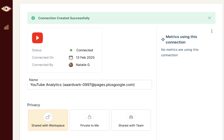 YouTube Analytics Connection - BlinkMetrics